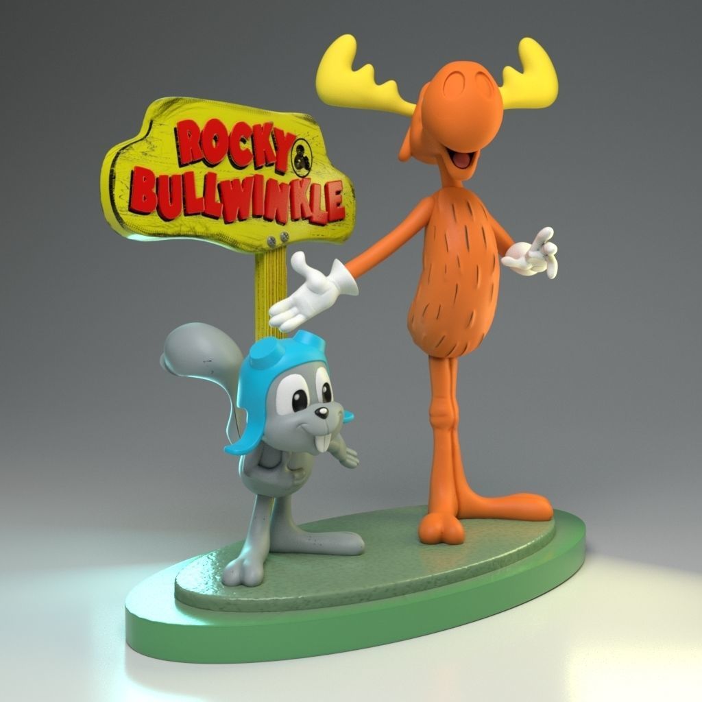 Rocky and Bullwinkle 3D model 3D printable | CGTrader
