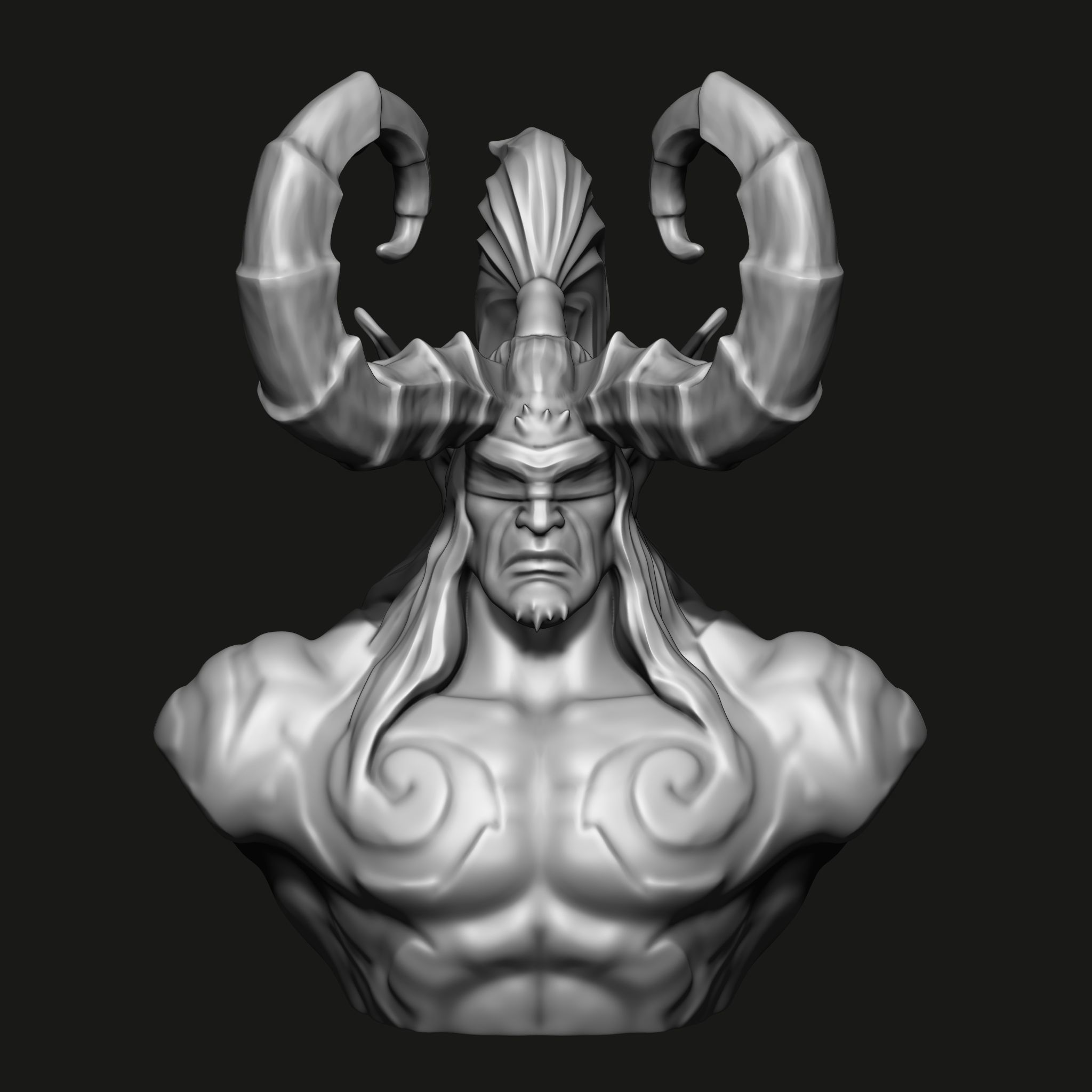 Illidan Stormrage Bust - 3D Print Model 3D model 3D printable | CGTrader