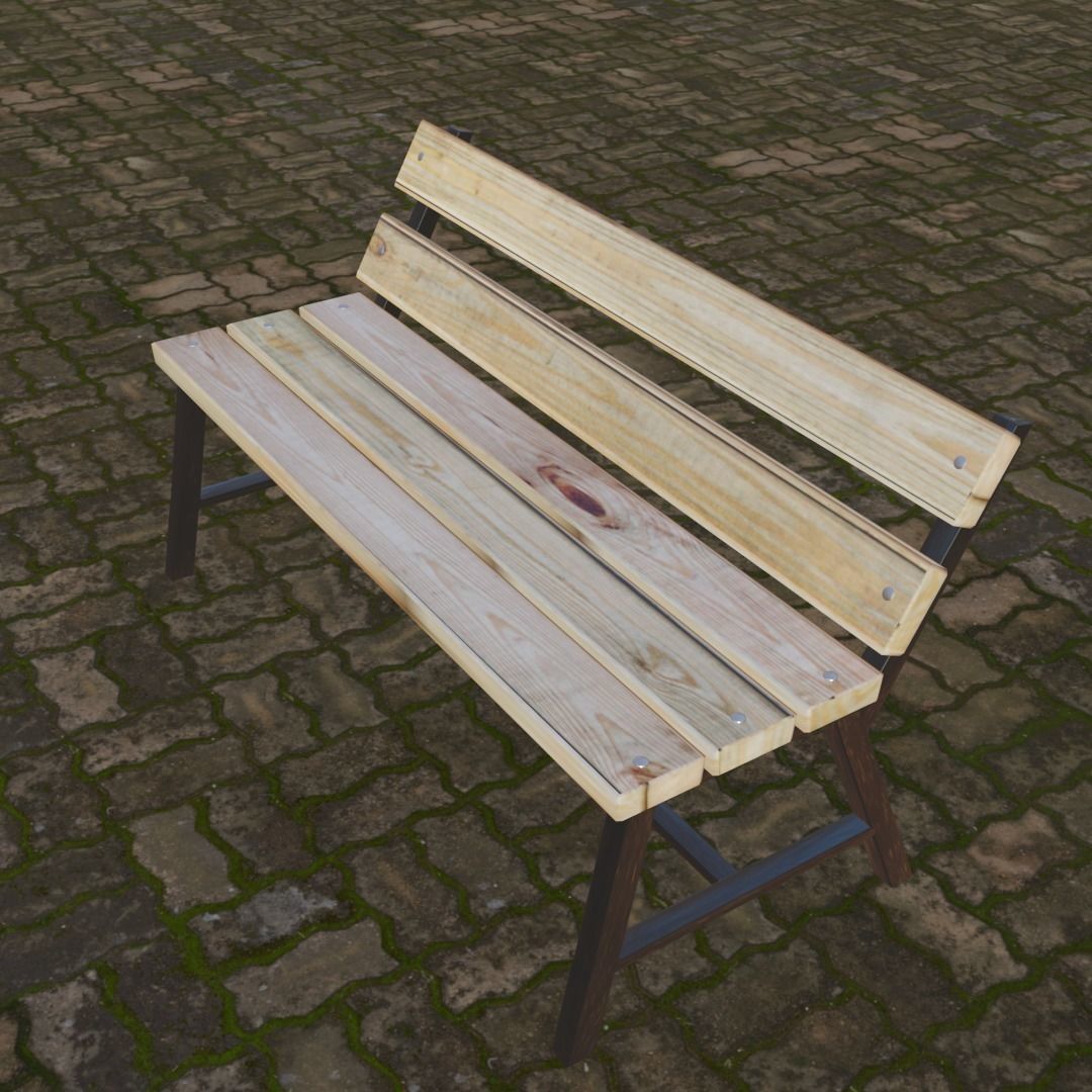 low poly bench 3D model 3D printable | CGTrader