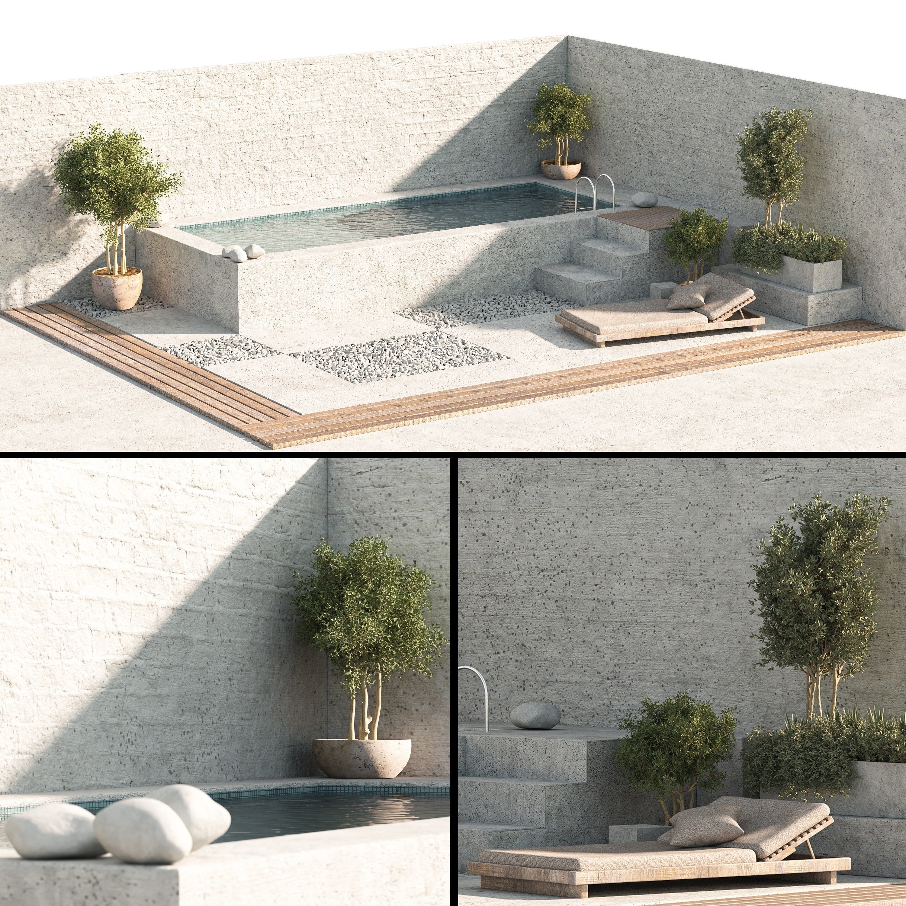 Swimming Pools Your Backyard 01 3D model | CGTrader