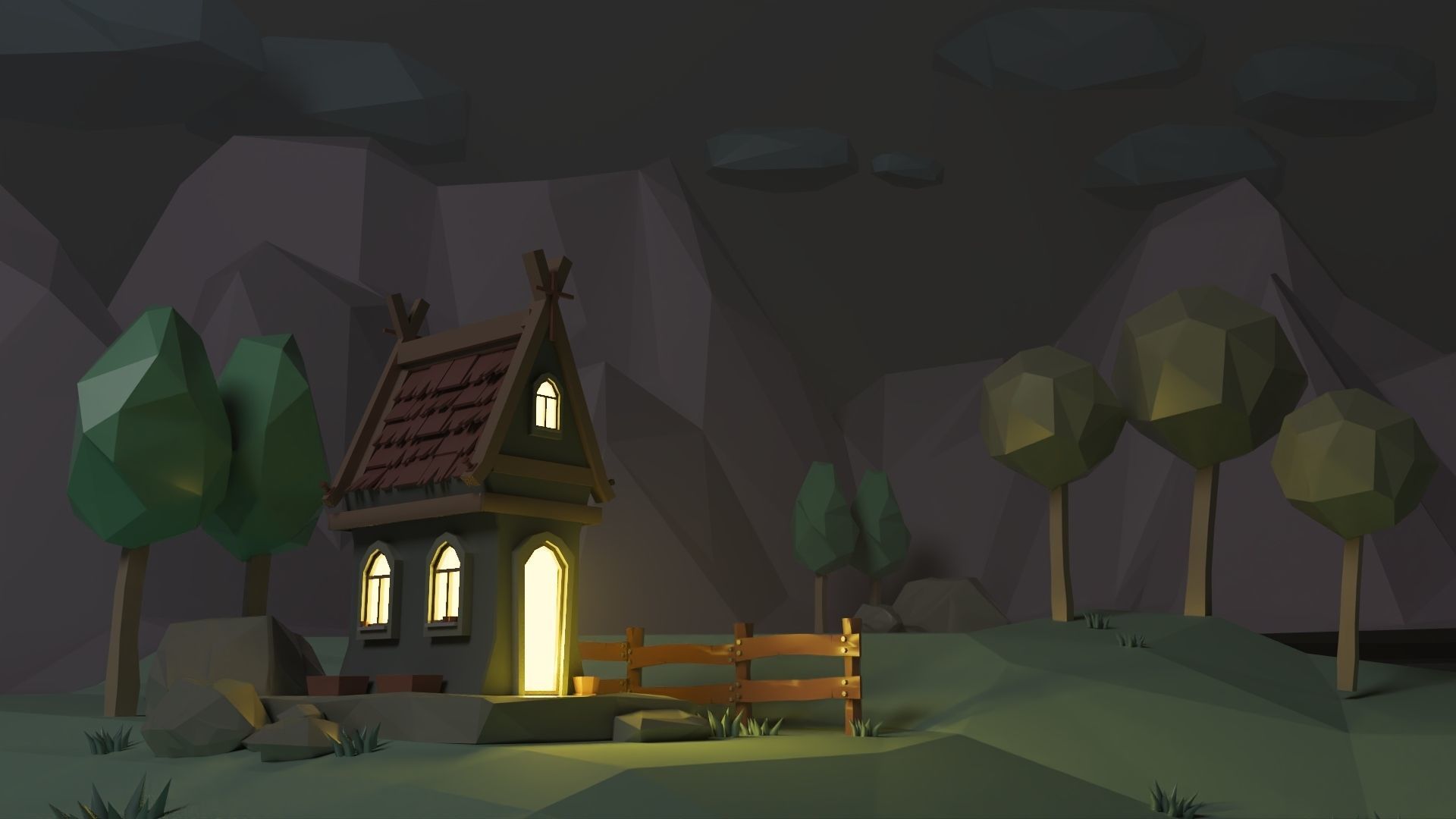 3D model Low Poly Scene Model VR / AR / low-poly | CGTrader