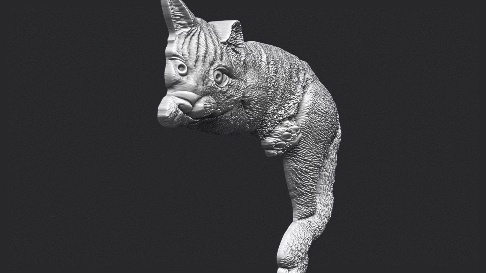 Lazy Cat Bas-Relief 3D model 3D printable | CGTrader