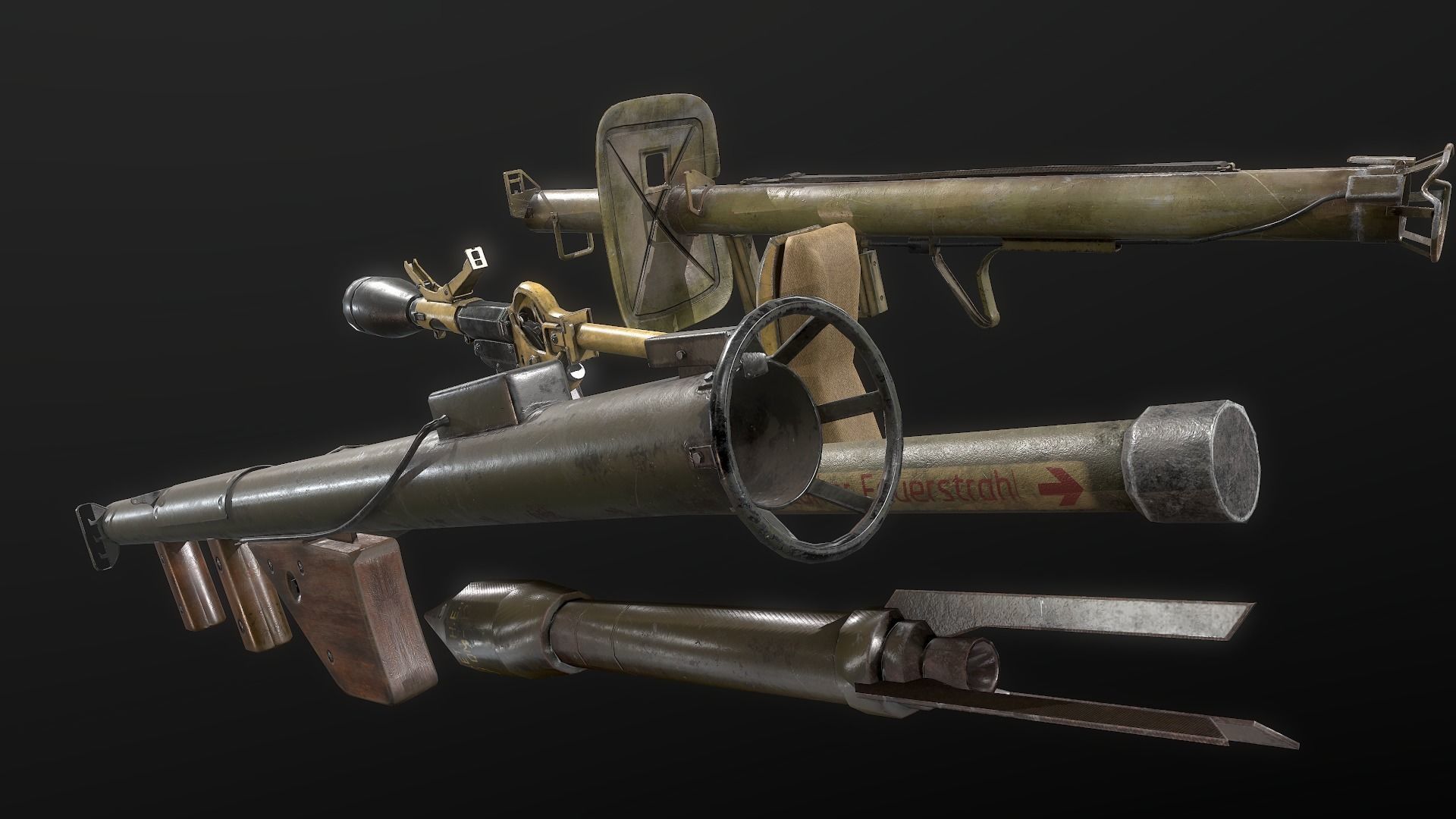 WW2 Rocket Launcher Weapons PACK 3D Model Collection | CGTrader