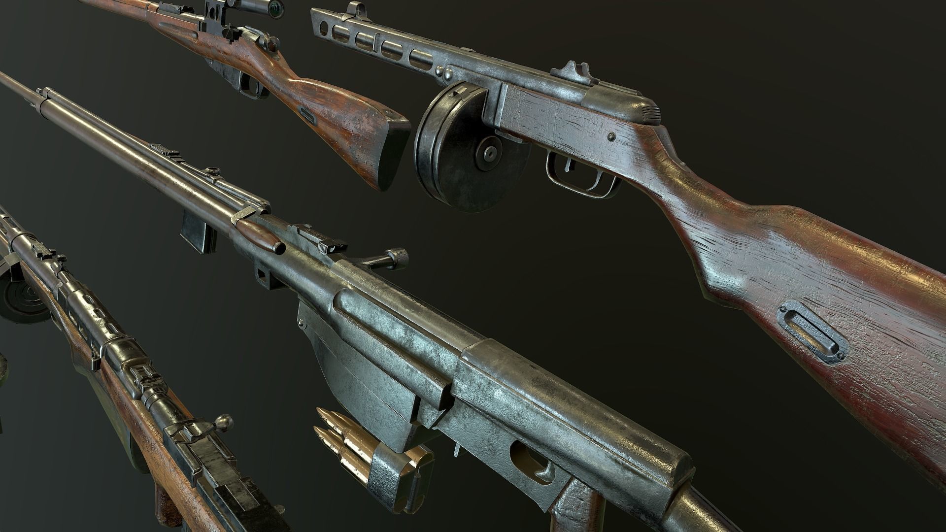 WW2 Weapons Pack USSR 3D Model Collection | CGTrader