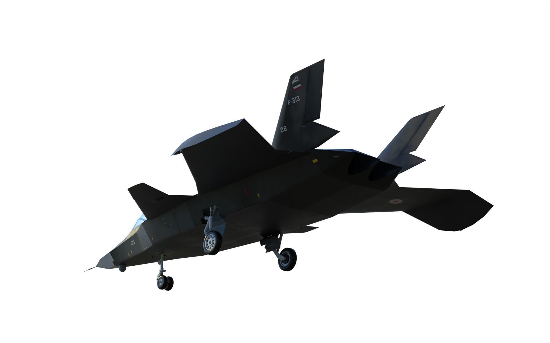Qaher F-313 iranian stealth fighter 3D model | CGTrader