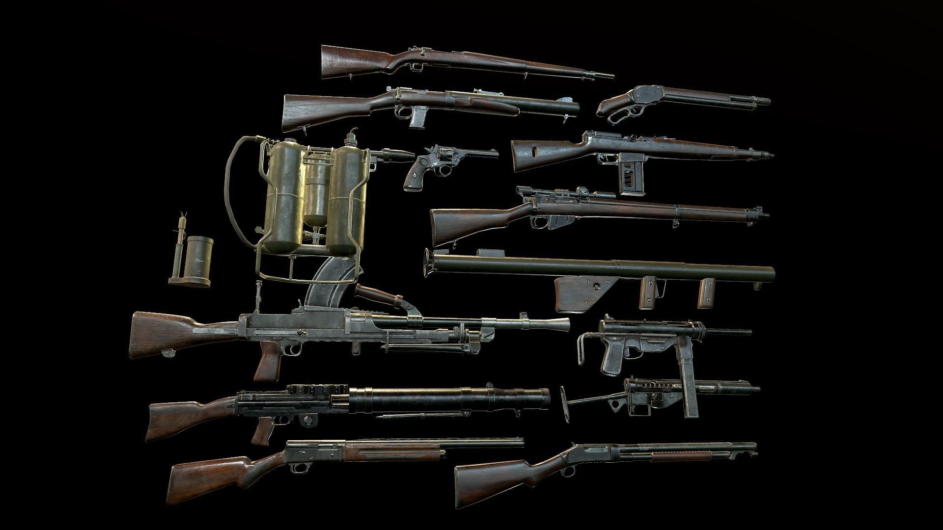 WW2 Weapons Allies US Pack 3D Model Collection | CGTrader