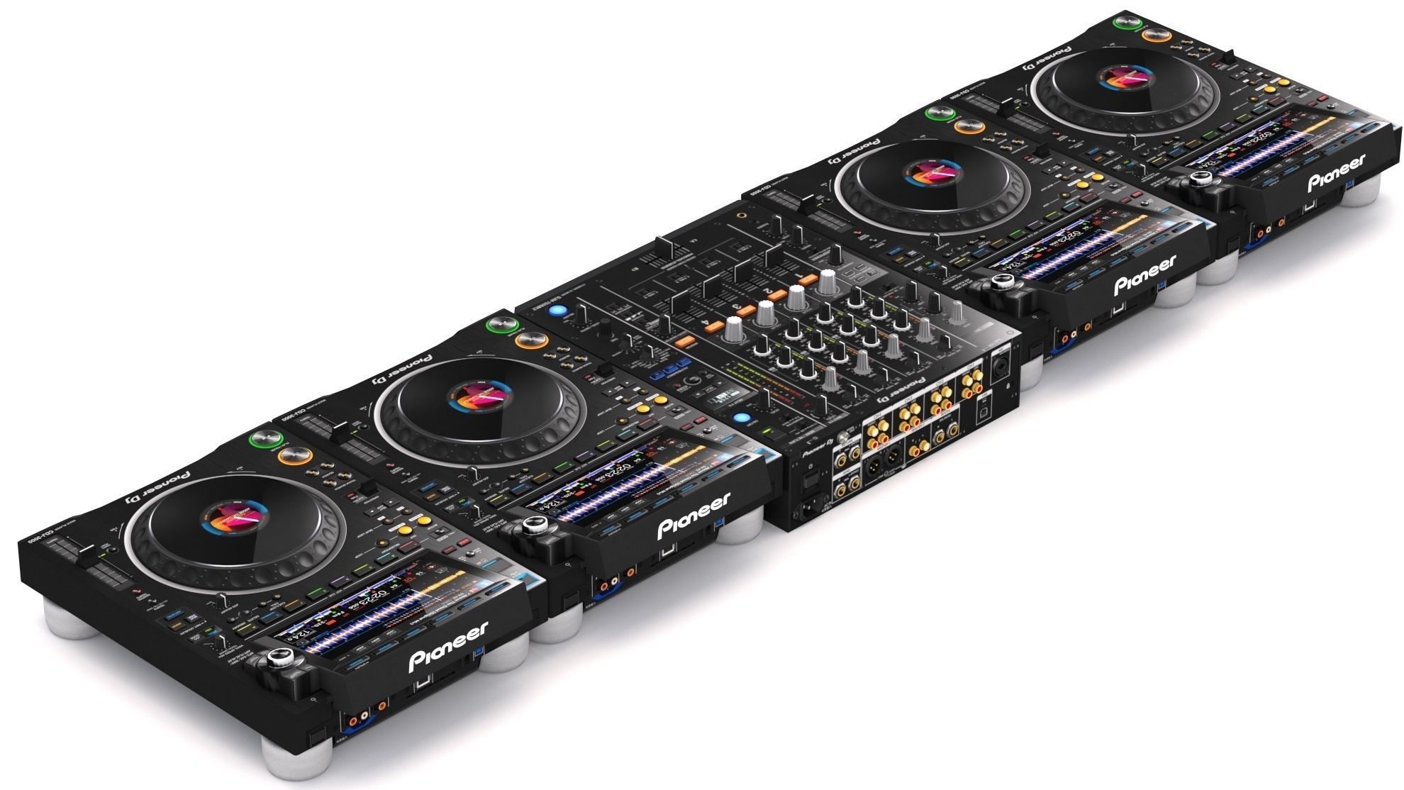 Pioneer DJ Set 3 DJM0750 MK2 and CDJ 3000 Nexus 3D model | CGTrader