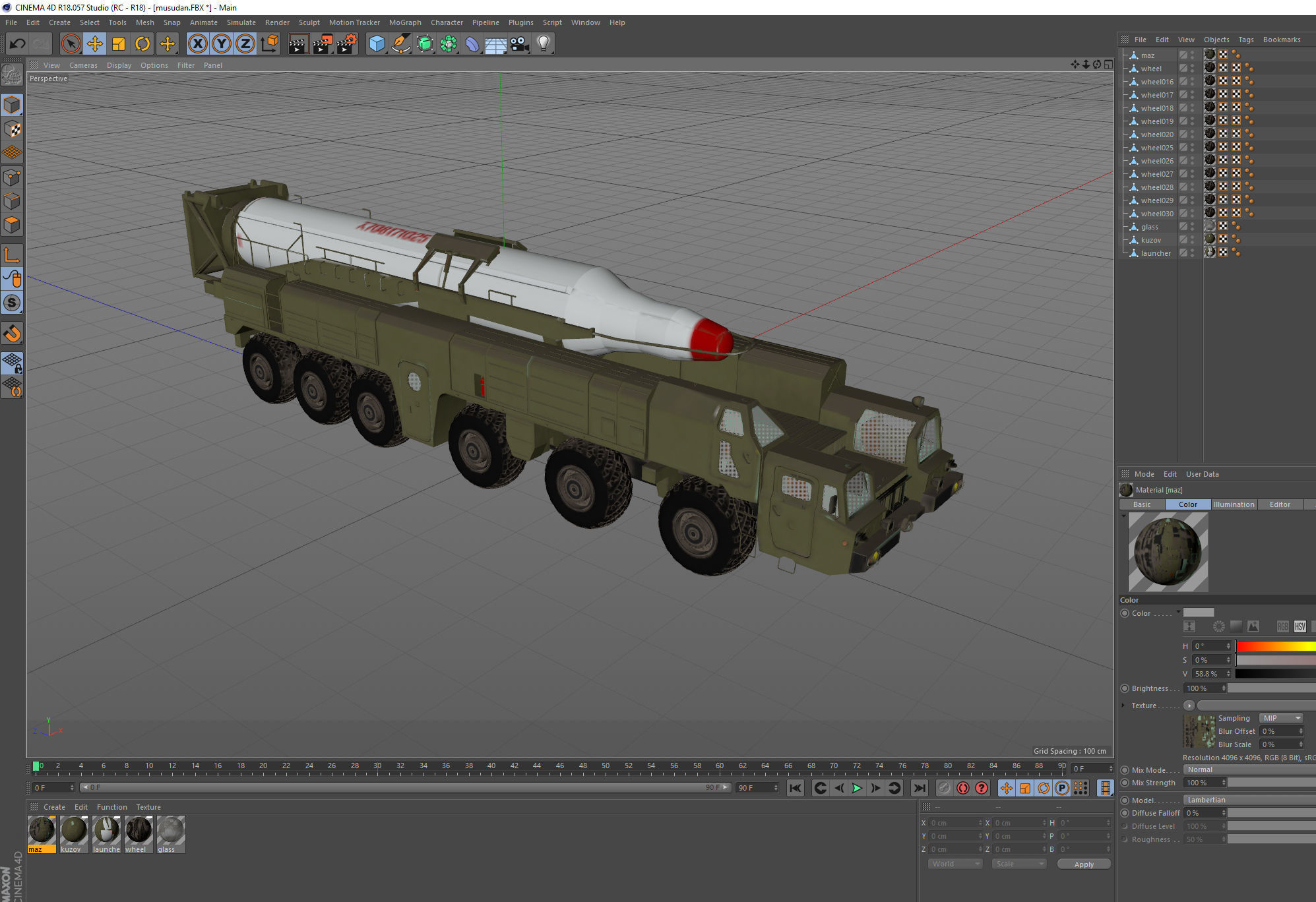 Musudan missile launcher 3D model | CGTrader