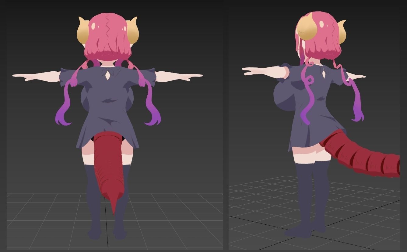 Ilulu Kobayashi San Chi No Maid Dragon Vrchat 3d Model Rigged Cgtrader