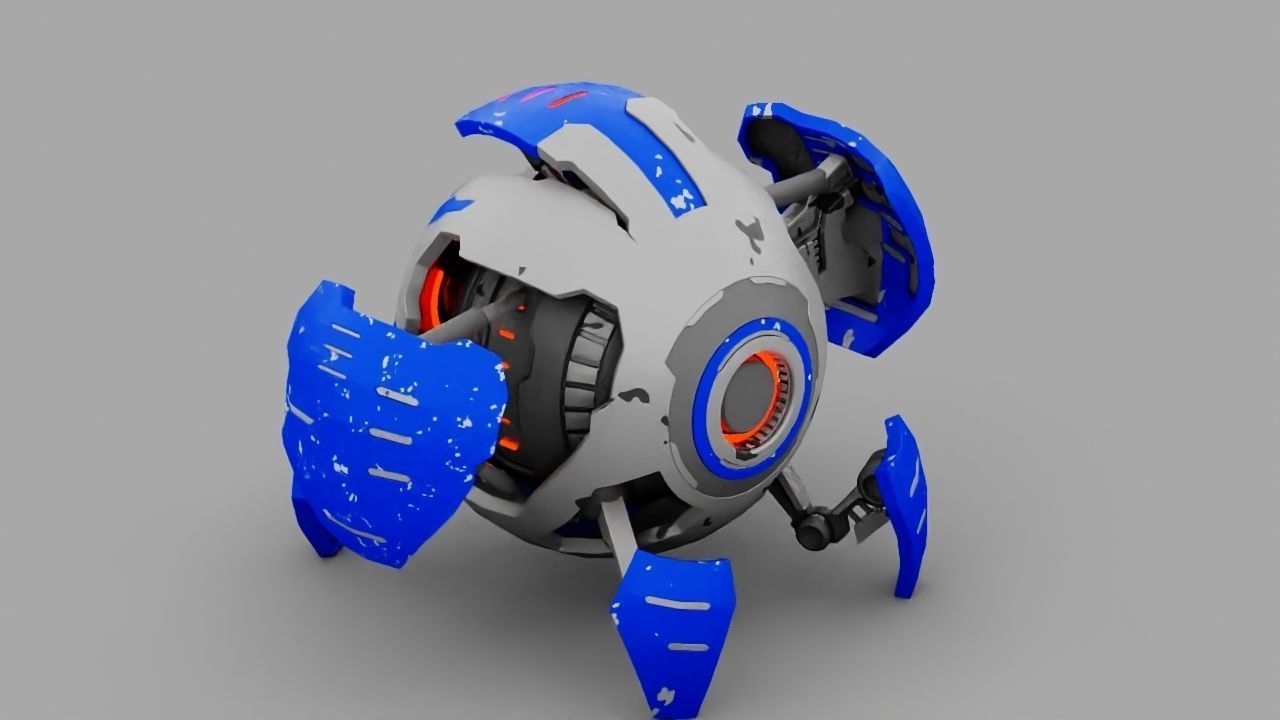 ball robot rigged character 3D model animated rigged | CGTrader