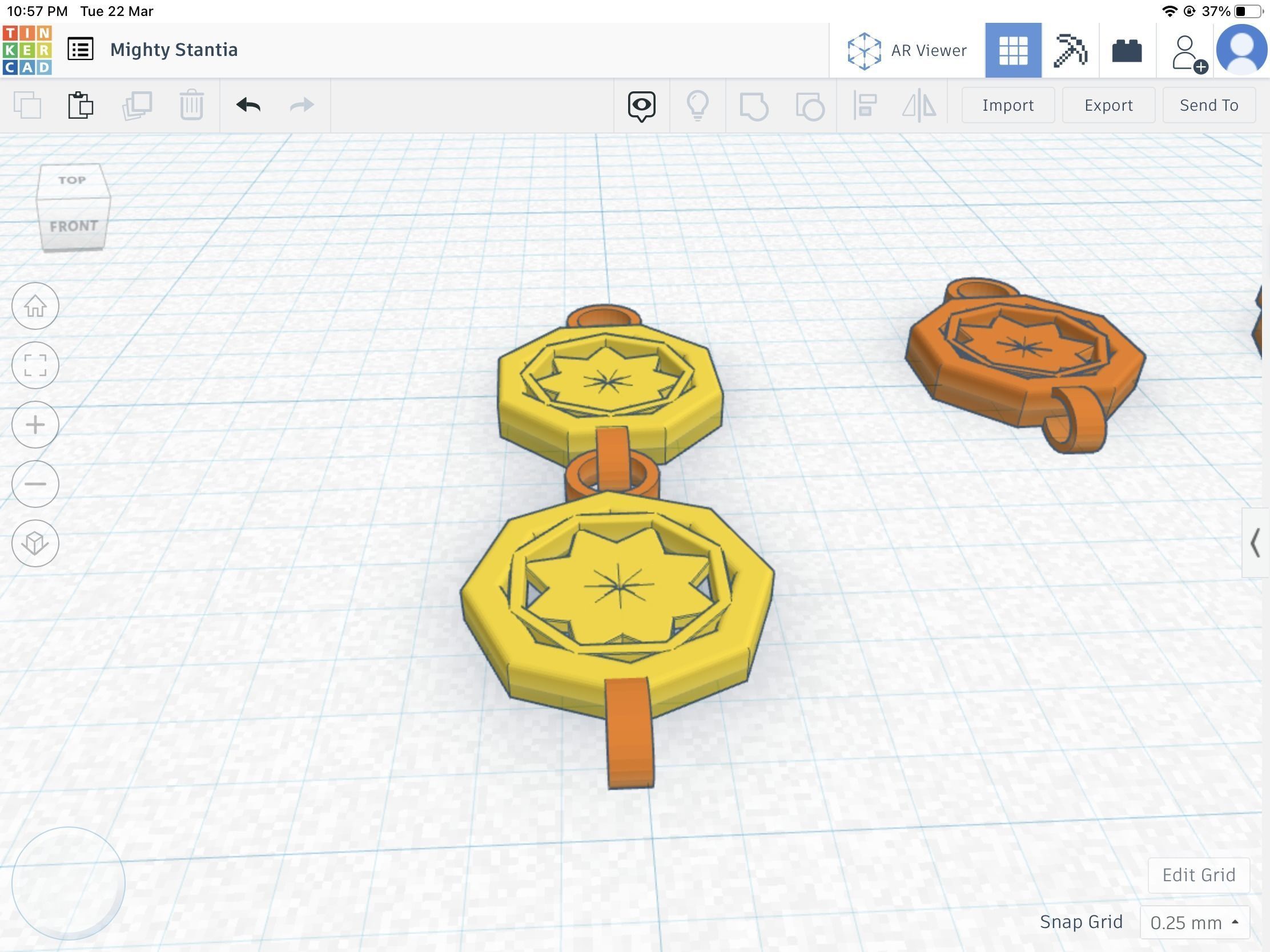 octagon chain link stl 3D model 3D printable | CGTrader