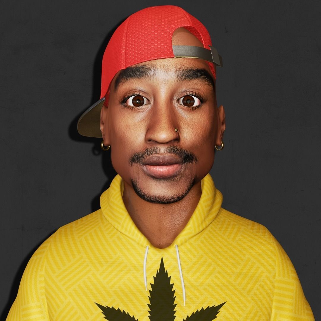 Tupac Full Rig free VR / AR / low-poly 3D model animated rigged | CGTrader