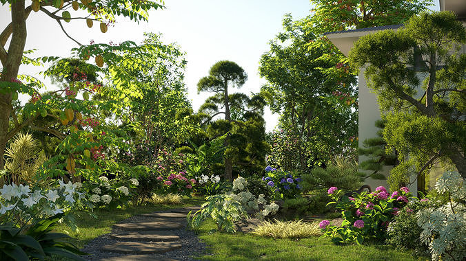 Japanese garden 3D model | CGTrader