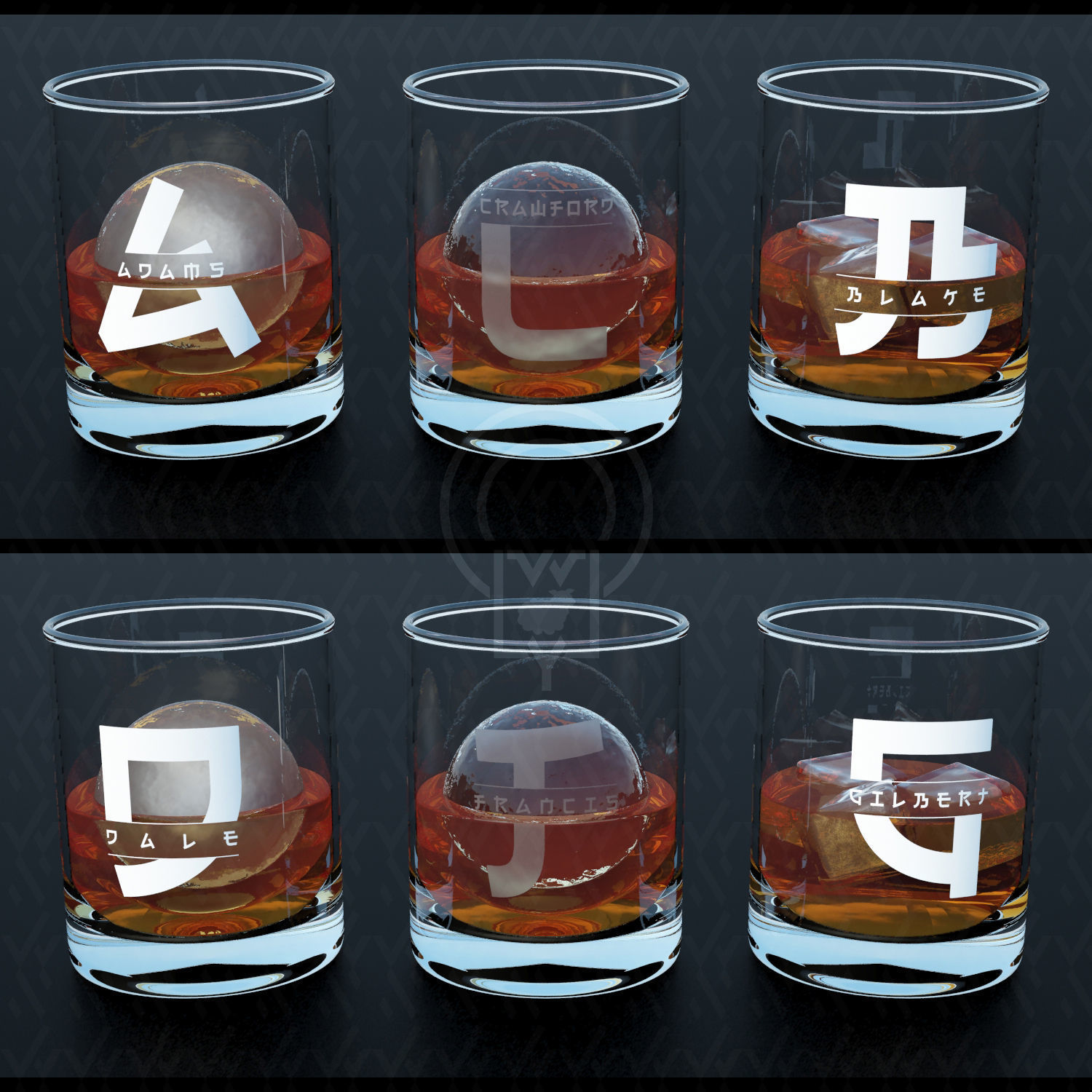 WHISKY WHISKEY MONOGRAM TUMBLER v1 v2 v3 3D Model Collection | CGTrader