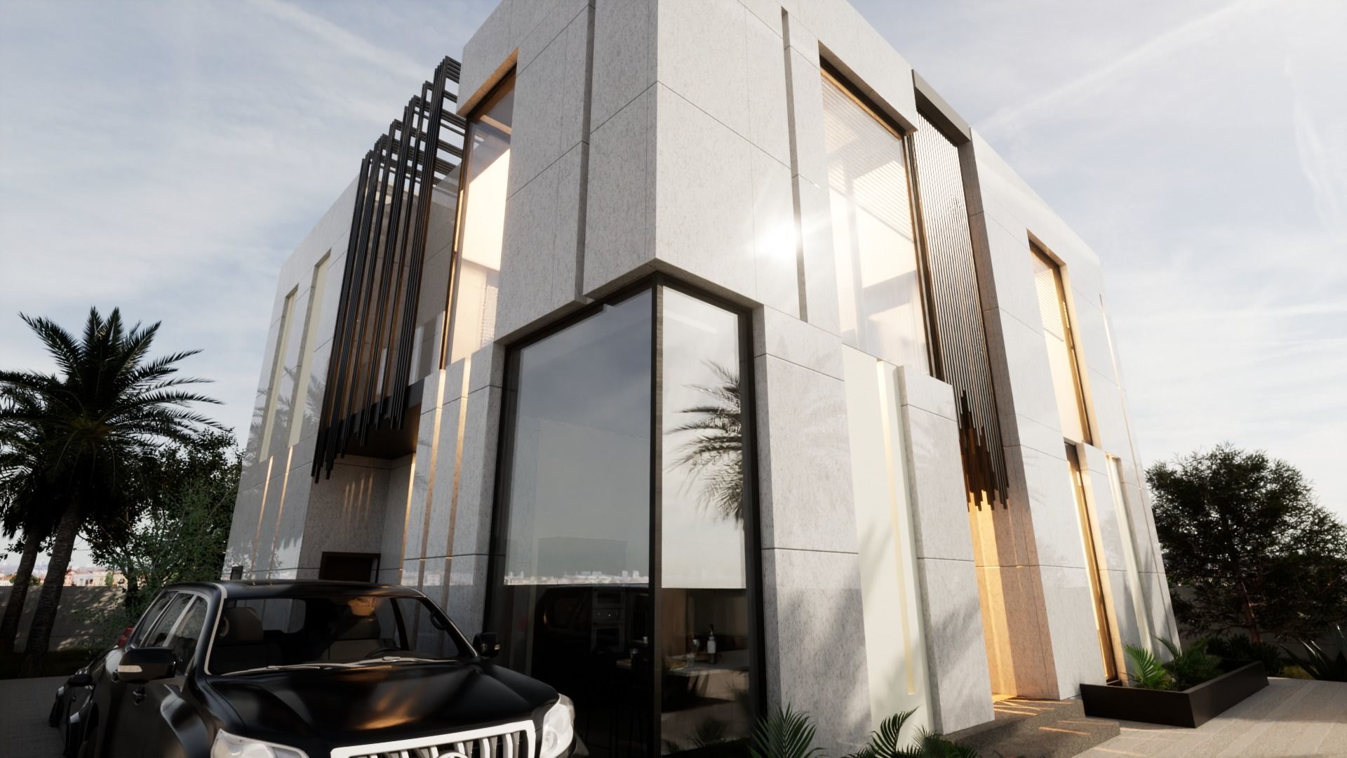 Revit Modern Villa Design 3D model | CGTrader