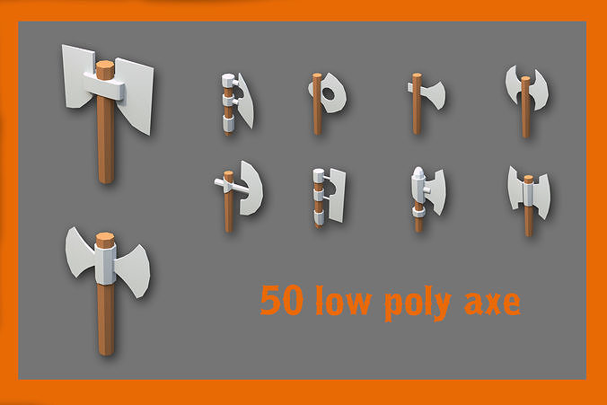 3D model low poly axe pack for games VR / AR / low-poly | CGTrader