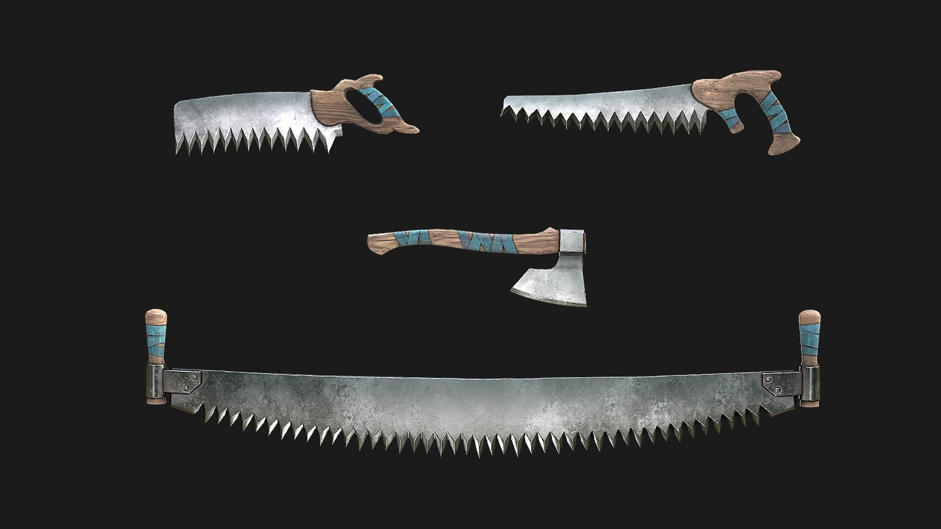 3D model Large Set of Lumberjack and Firewood VR / AR / low-poly | CGTrader