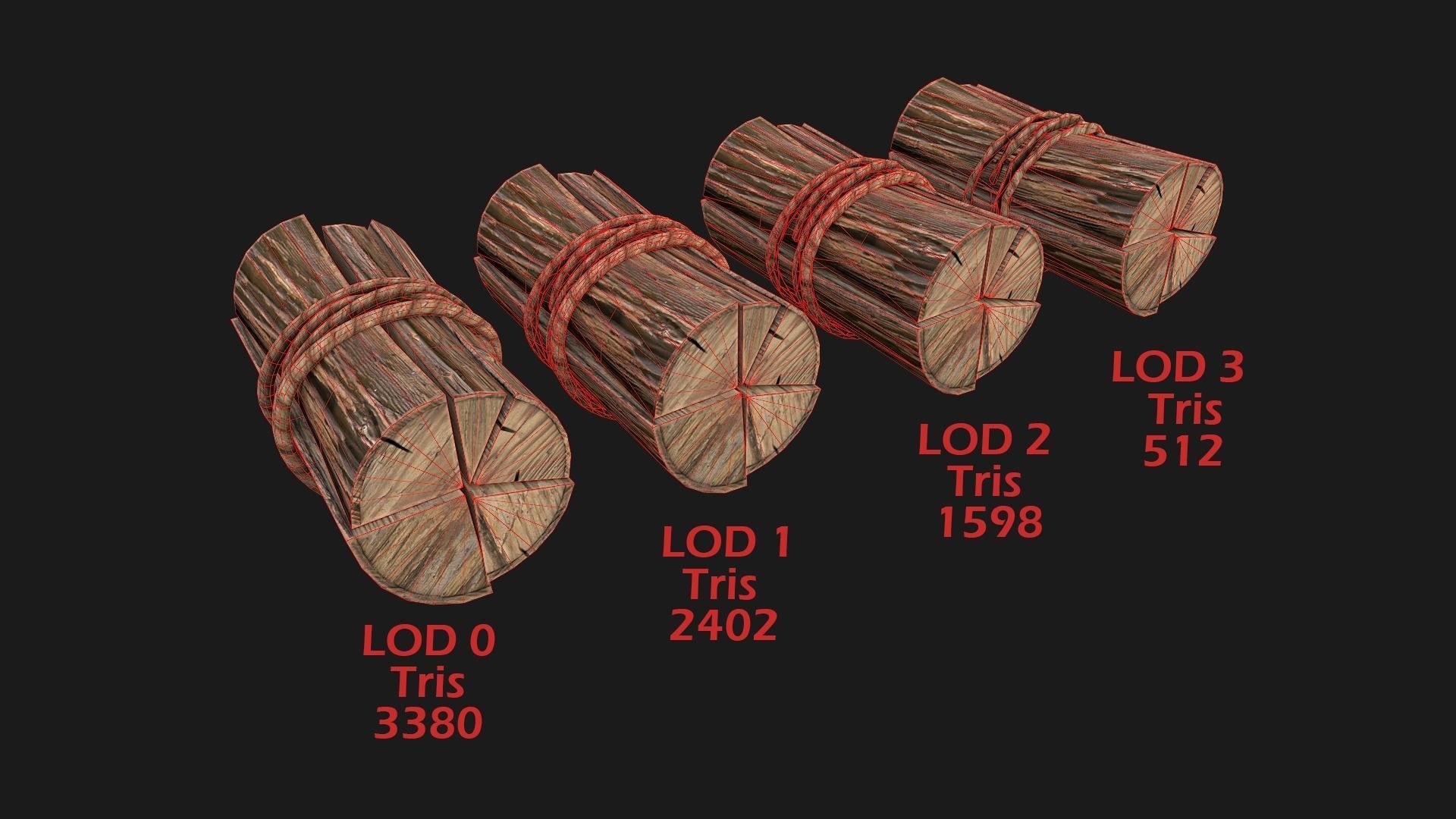 3D model Large Set of Lumberjack and Firewood VR / AR / low-poly | CGTrader