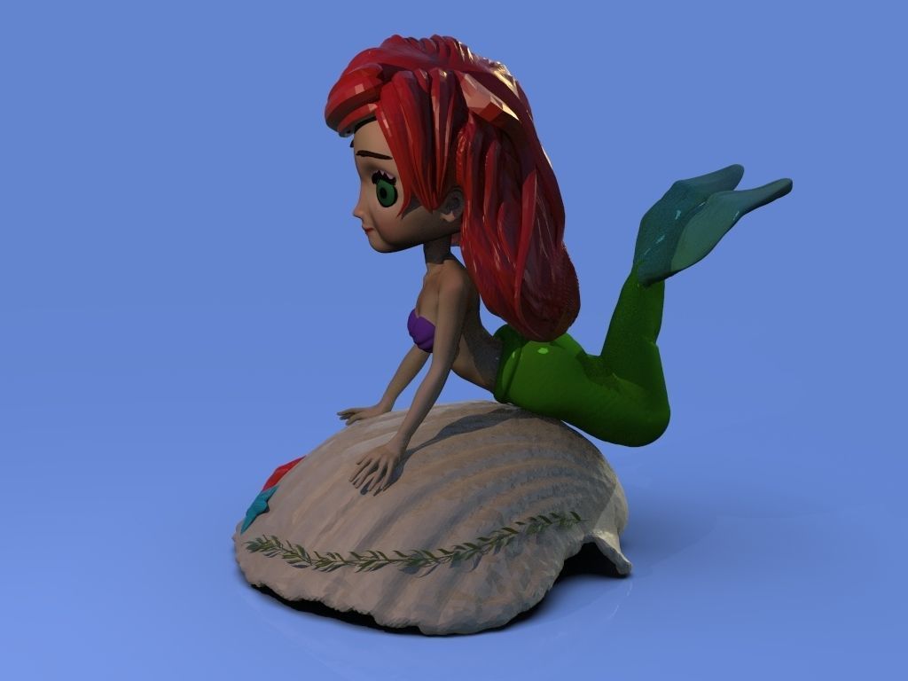 The Little Mermaid 3D model 3D printable | CGTrader