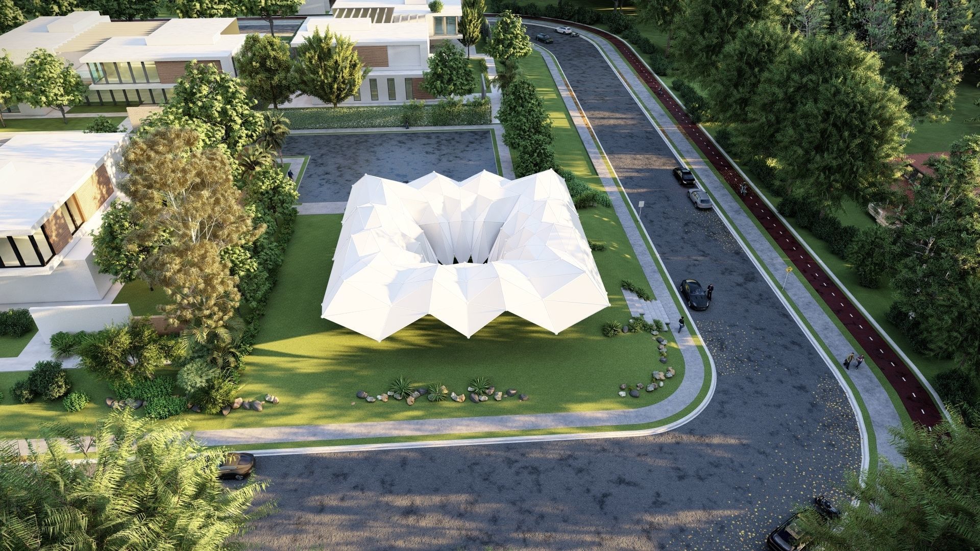 Folded Shade Structure Pavilions 3D model | CGTrader