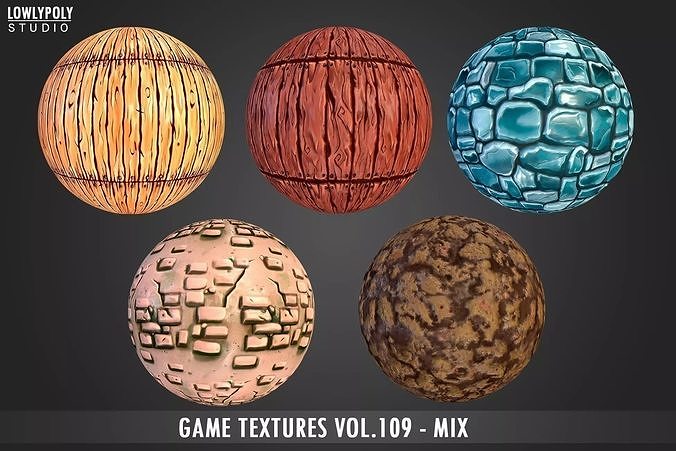 Texture Mix Vol 109 - Stylized Textures VR / AR / low-poly | CGTrader