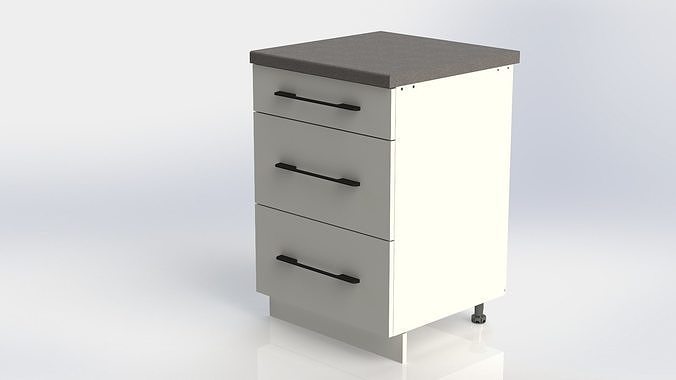 kitchen unit with drawers 3D model | CGTrader