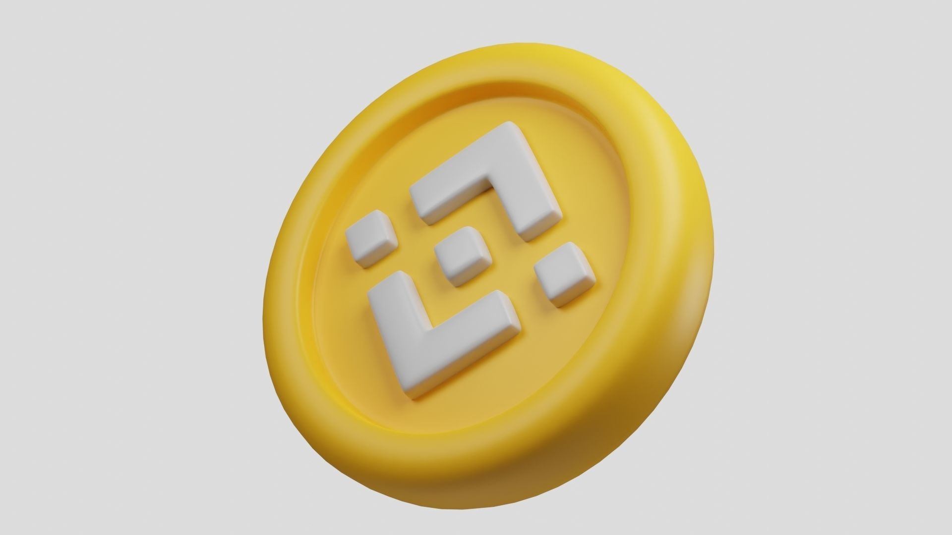 Binance or BNB Gold Crypto Coin with cartoon style 3D model | CGTrader