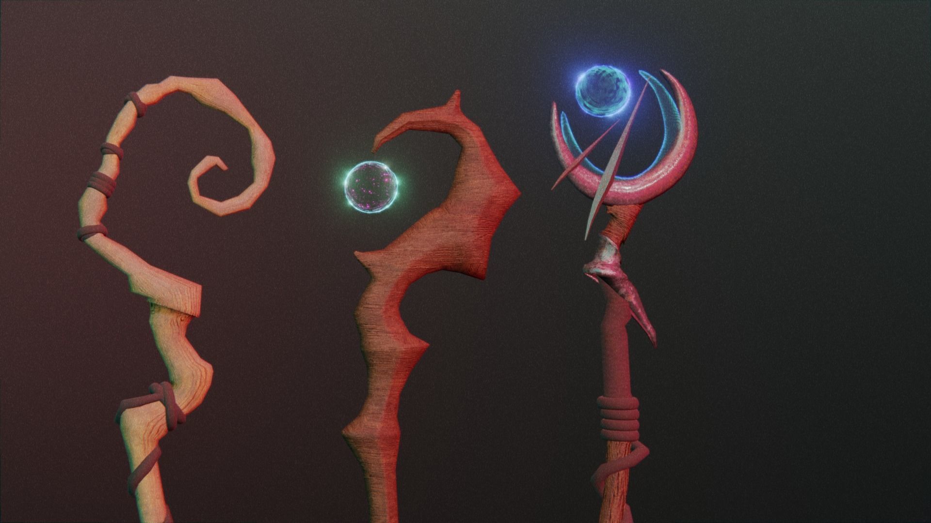 3D model Staff Set Animated VR / AR / low-poly | CGTrader
