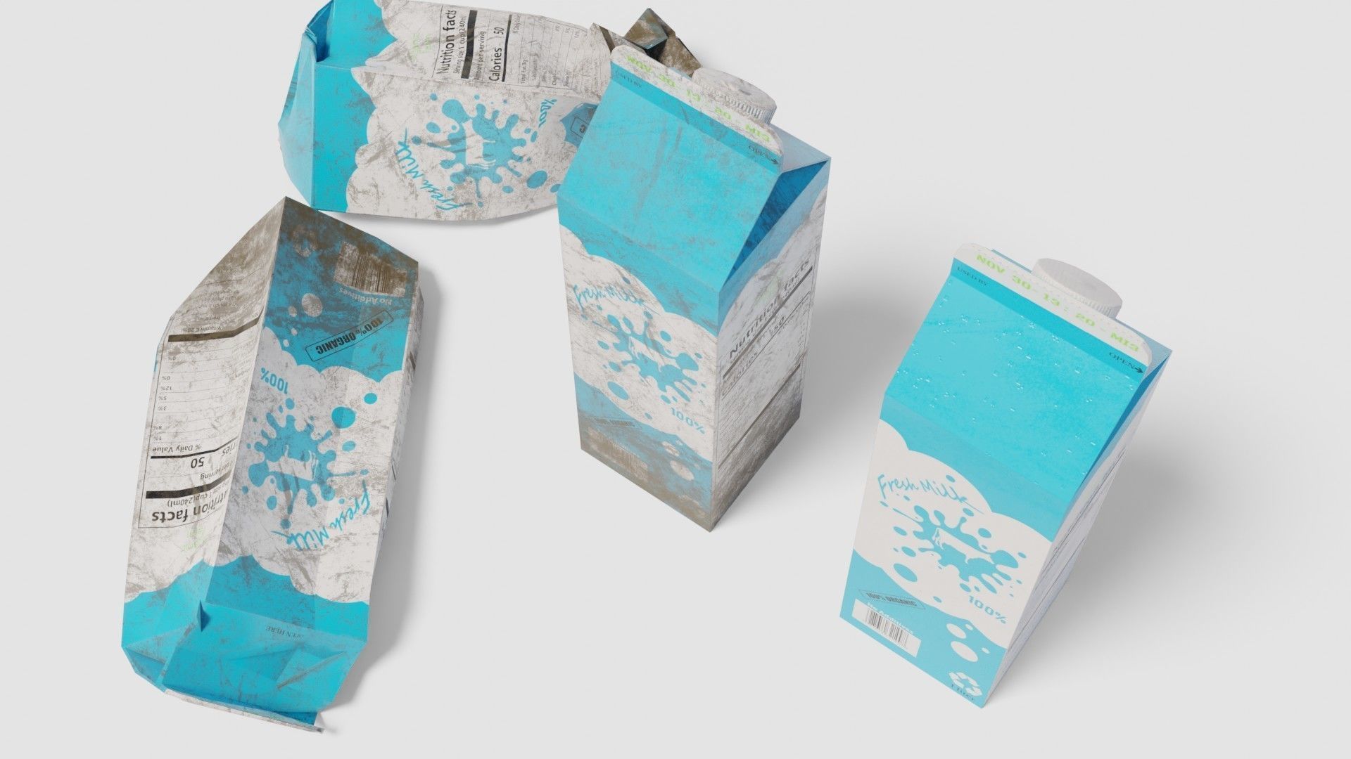 3D model Milk Carton with 2k pbr texture VR / AR / low-poly | CGTrader