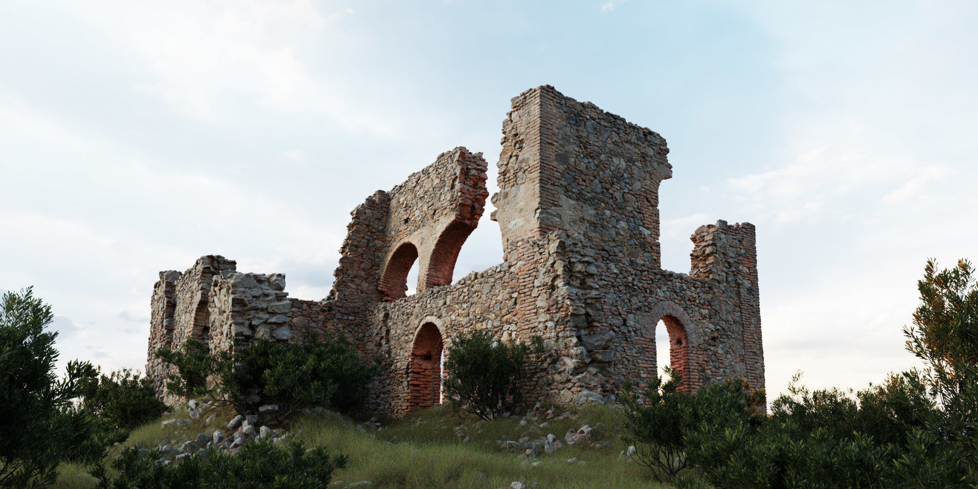 Modular Brick Stone Ruin Set Pbr Scan 3D model | CGTrader