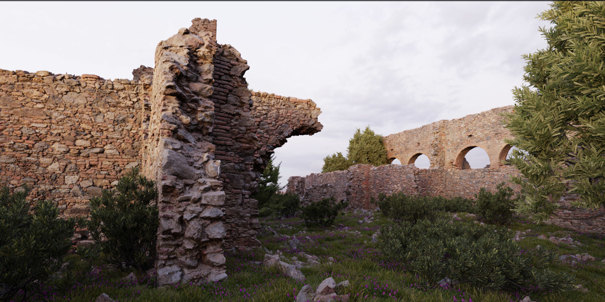 Modular Brick Stone Ruin Set Pbr Scan 3D model | CGTrader