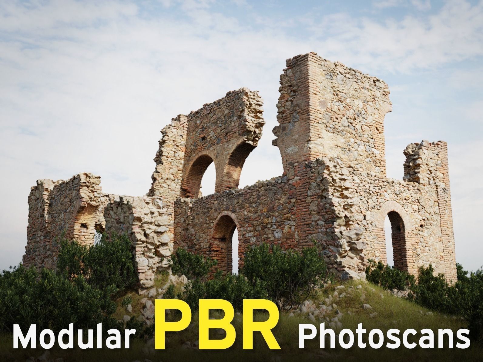 Modular Brick Stone Ruin Set Pbr Scan 3D model | CGTrader