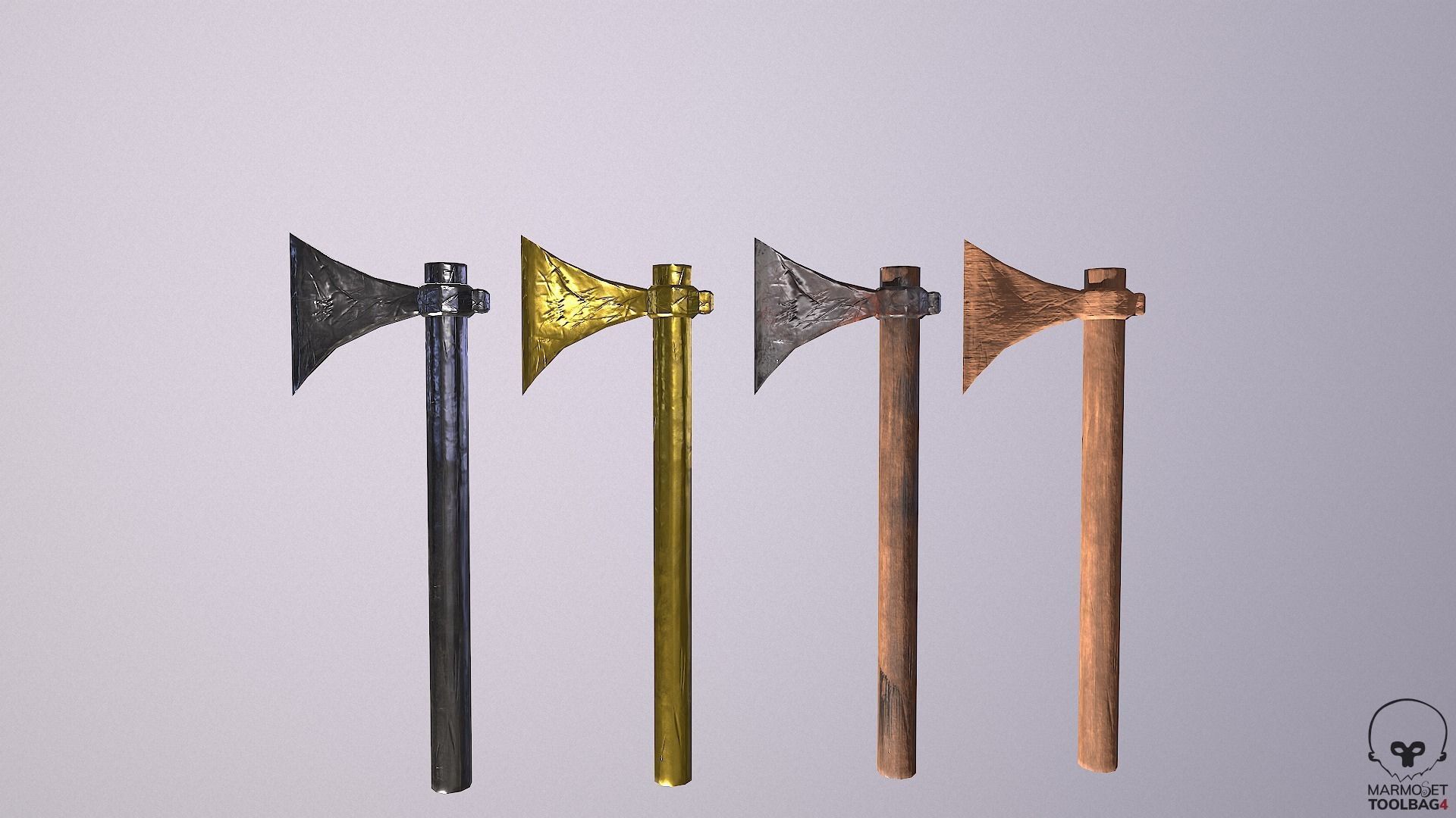 3D model Ax Lowpoly axe with wooden handle VR / AR / low-poly | CGTrader