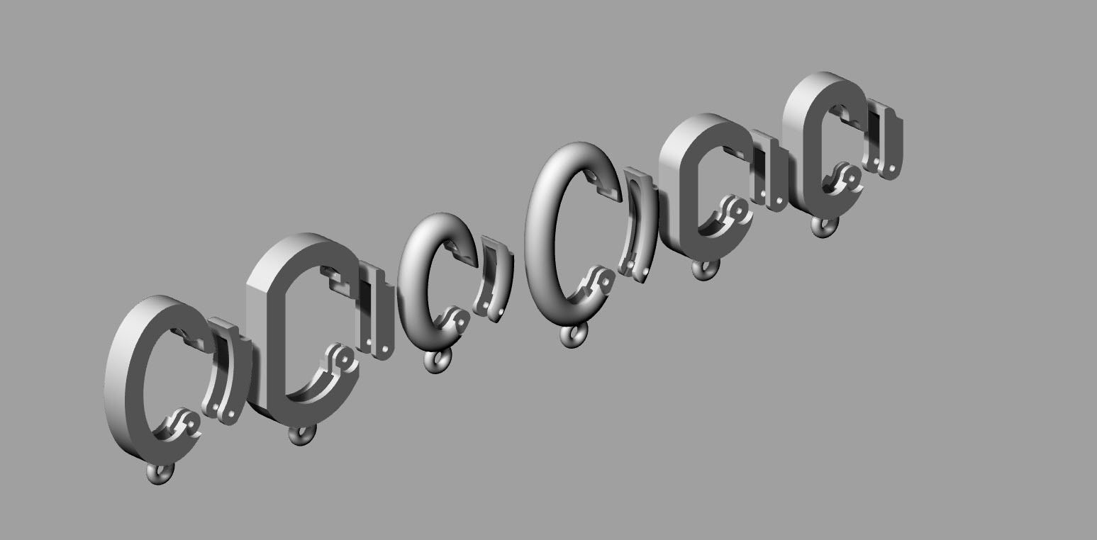 Spring Lock clasp 3D model 3D printable | CGTrader