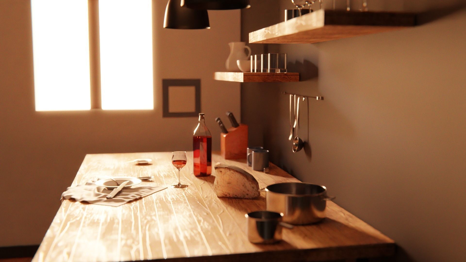 Kitchen items FREE Blender Free Asset free 3D model | CGTrader