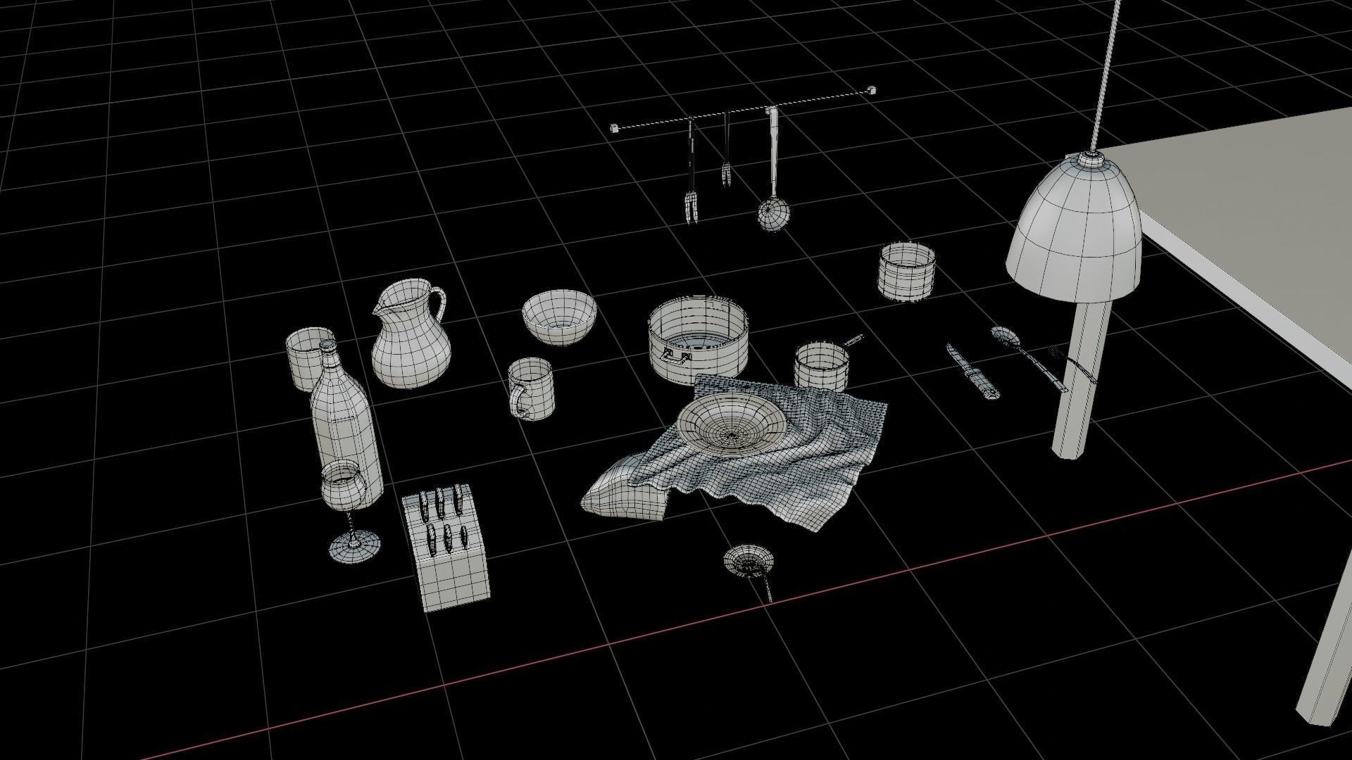 Kitchen items FREE Blender Free Asset free 3D model | CGTrader