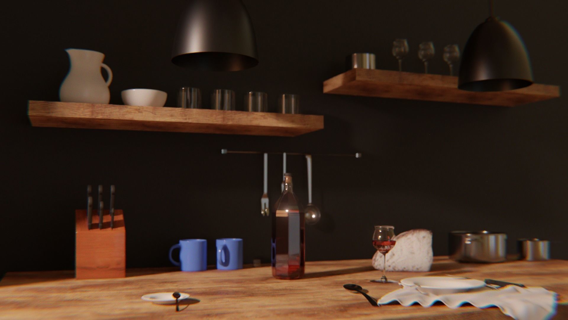 Kitchen items FREE Blender Free Asset free 3D model | CGTrader