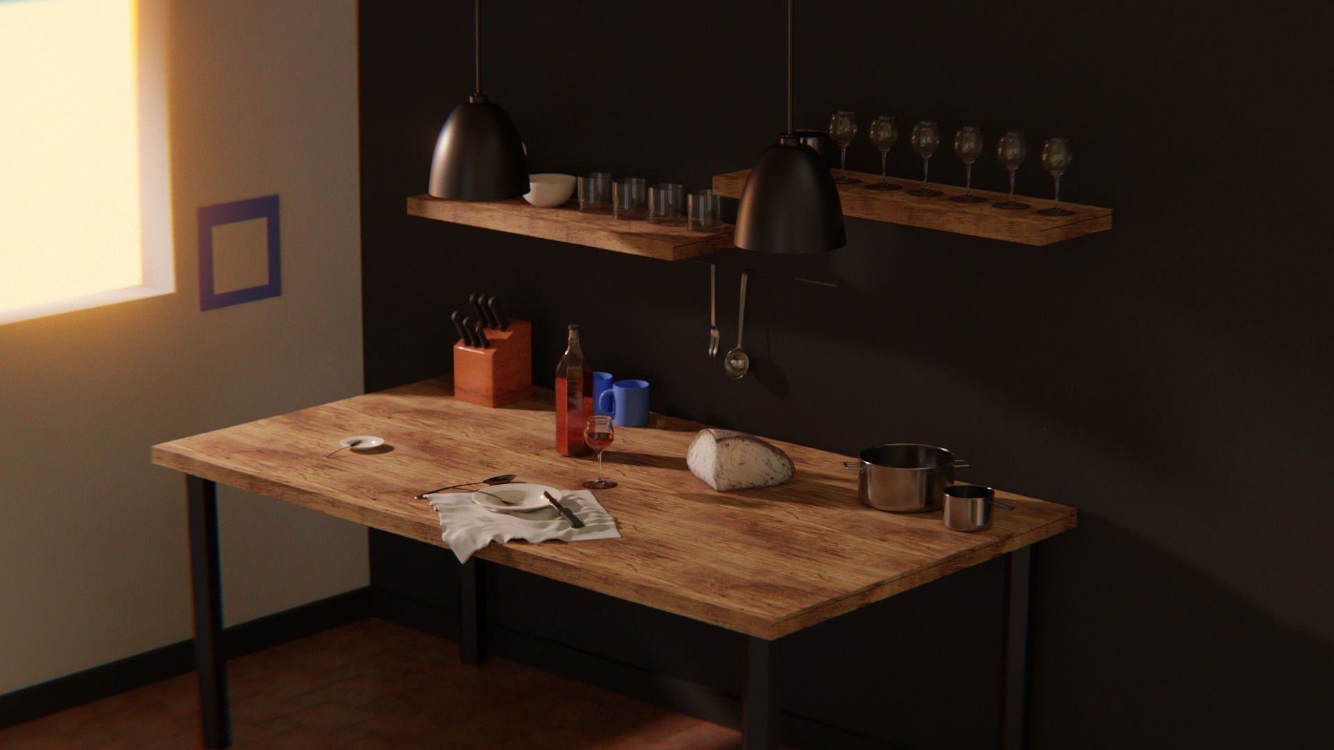 Kitchen items FREE Blender Free Asset free 3D model | CGTrader