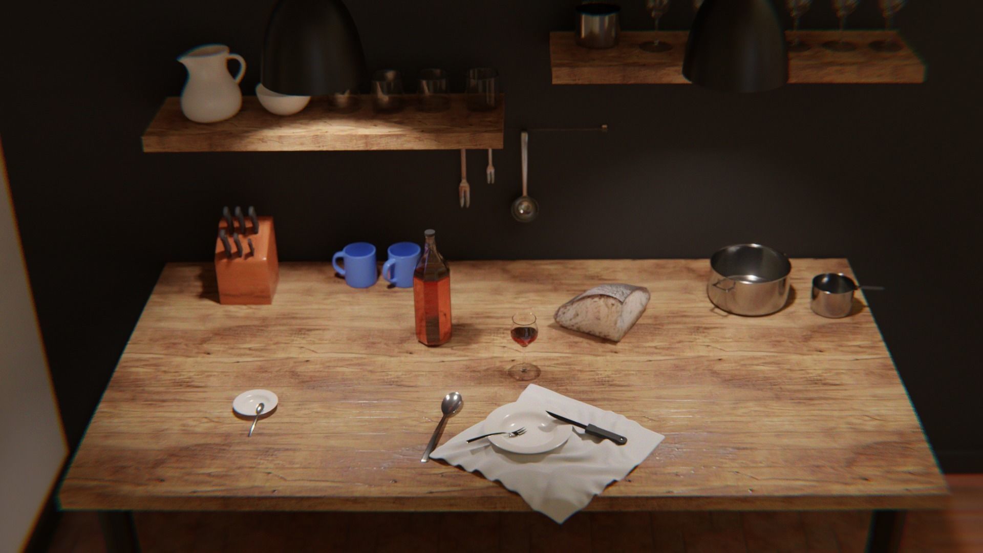 Kitchen items FREE Blender Free Asset free 3D model | CGTrader