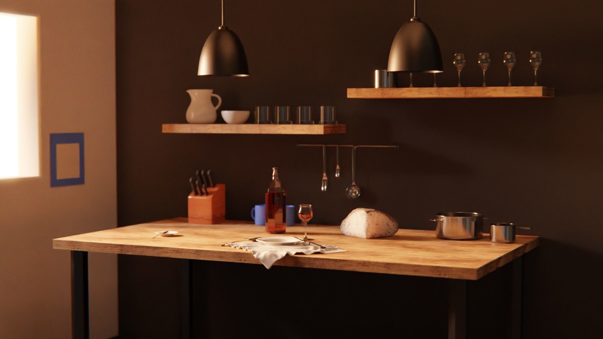 Kitchen items FREE Blender Free Asset free 3D model | CGTrader