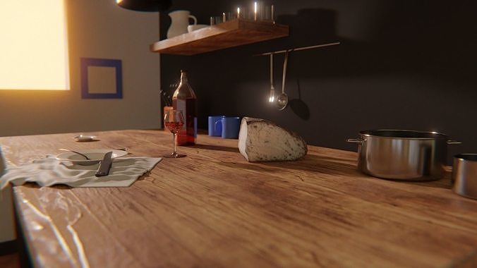 Kitchen items FREE Blender Free Asset free 3D model | CGTrader