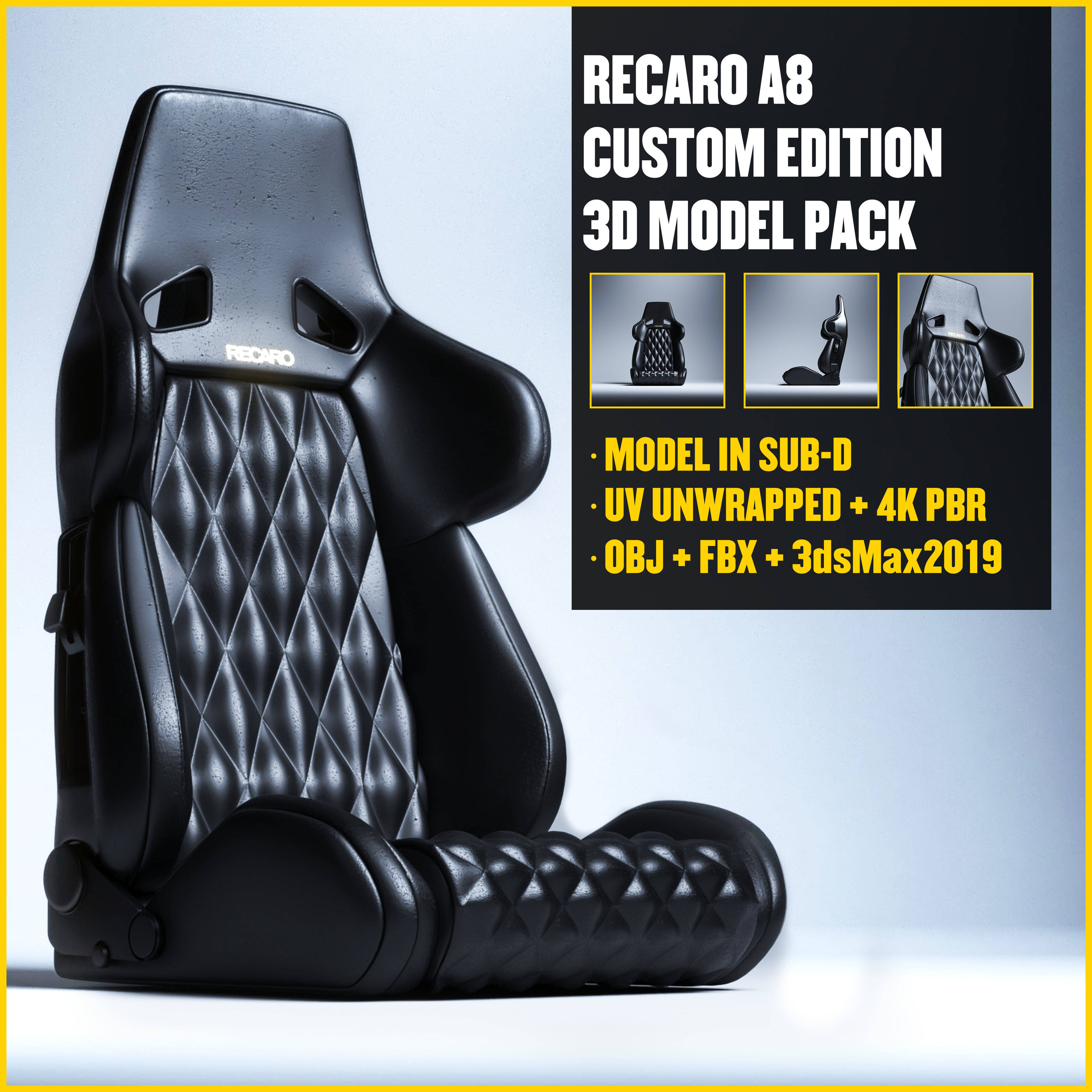 3D model RECARO A8 Custom Edition VR / AR / low-poly | CGTrader