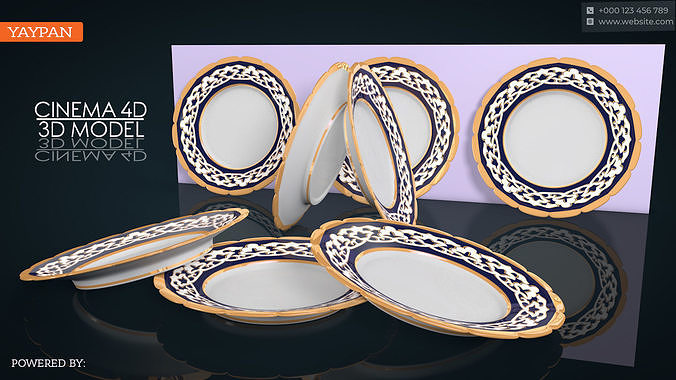 Uzbek tarelka paxta gulli 3D model | CGTrader