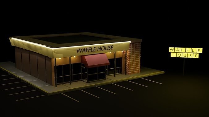 Low poly Waffle House free 3D model | CGTrader