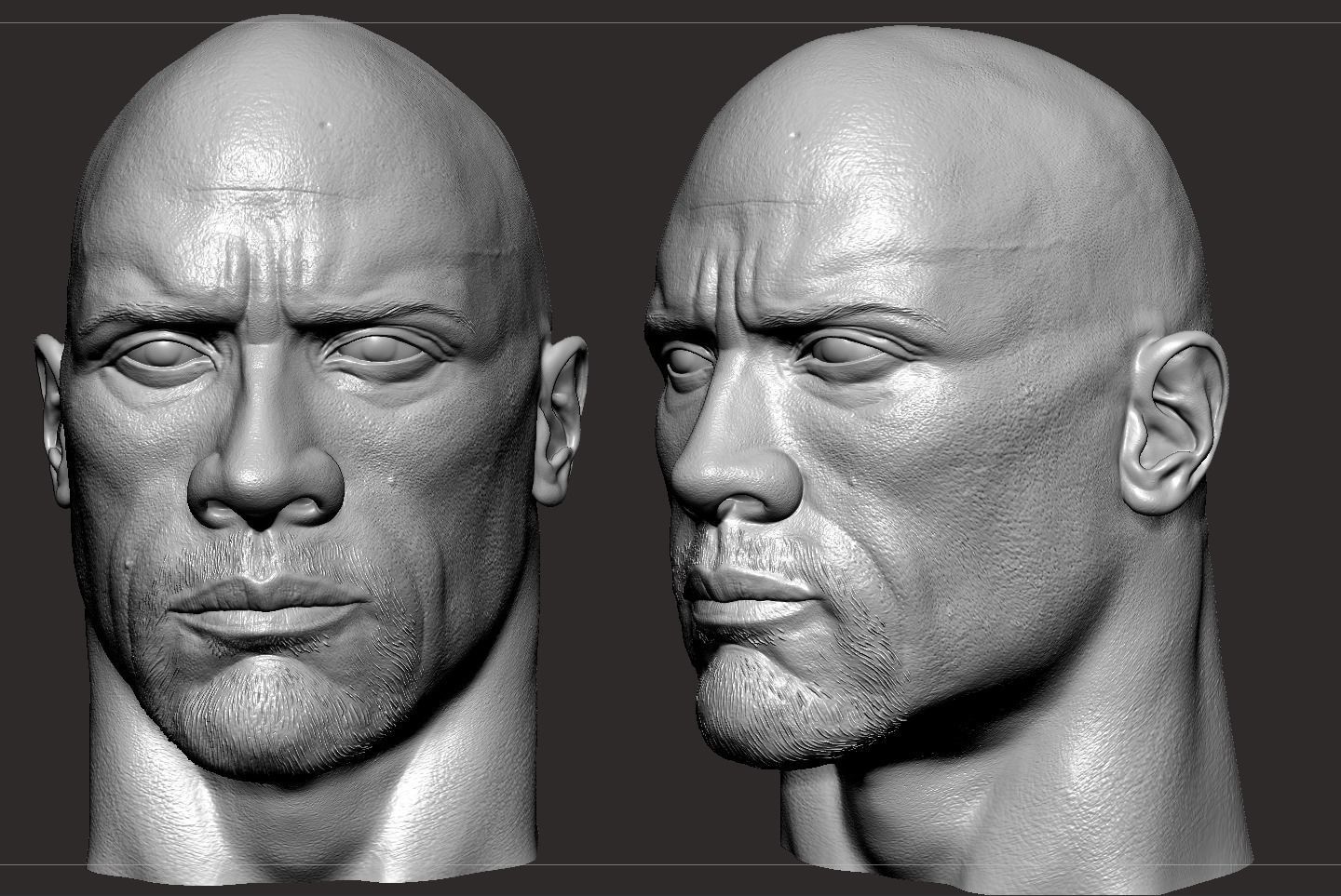 The Rock Head- Dwayne Johnson 3D model 3D printable | CGTrader