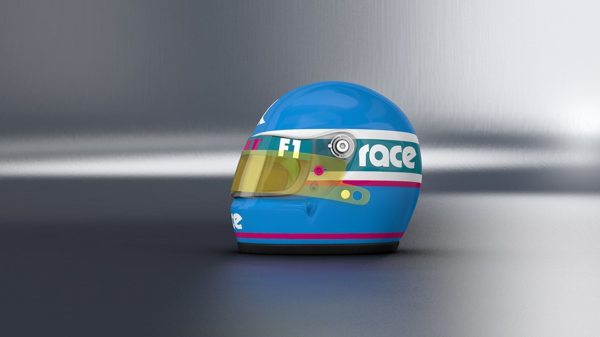 Classic F1 Helmet 3D model | CGTrader