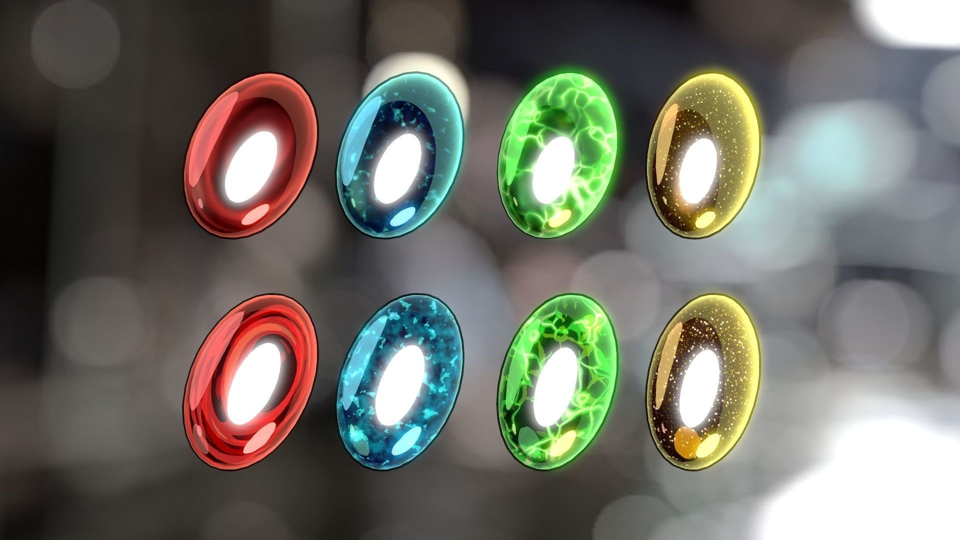 For Anime in Blender - Gems Shaders 3D model animated | CGTrader