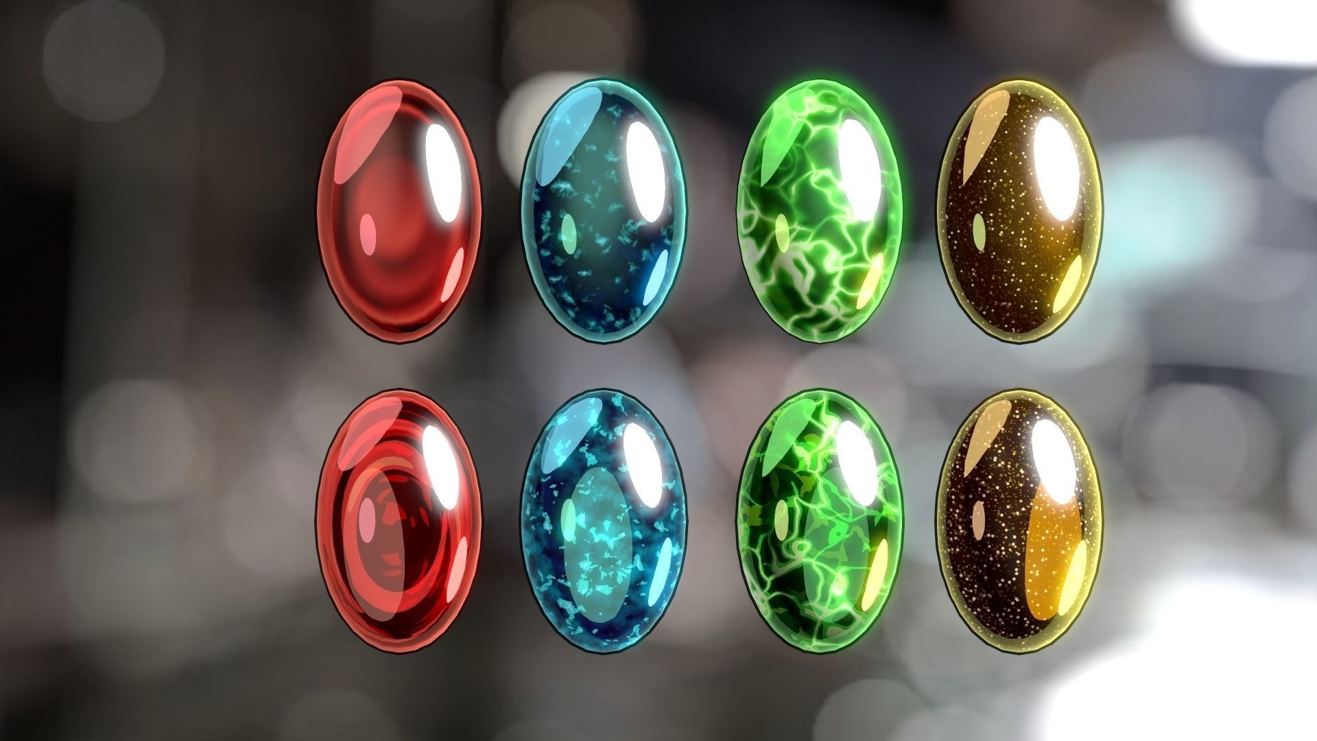 For Anime in Blender - Gems Shaders 3D model animated | CGTrader