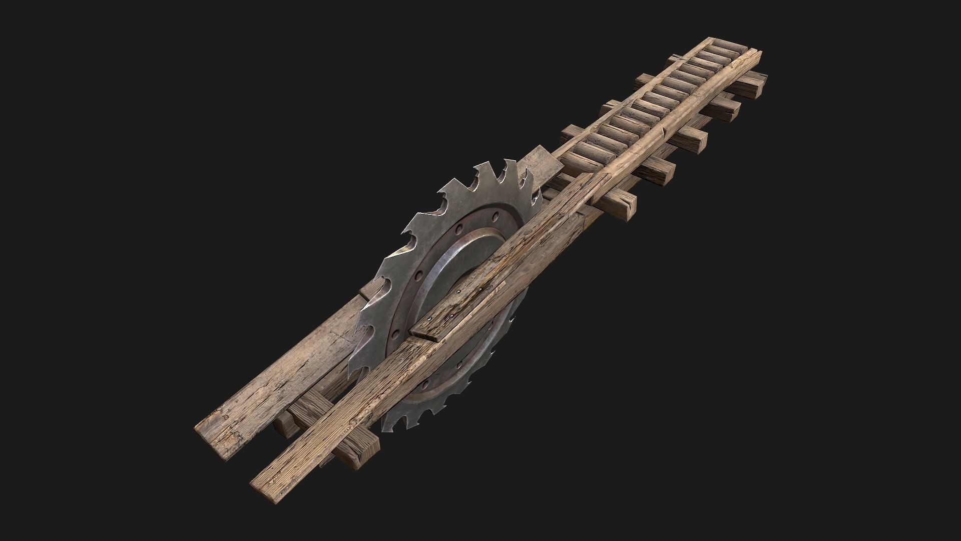 3D model Medieval Sawmill Mechanism VR / AR / low-poly | CGTrader