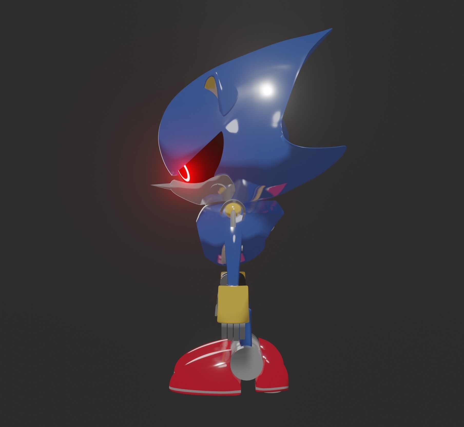 Metal Sonic-sonic menia style free 3D model rigged | CGTrader